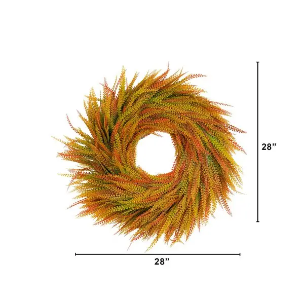 NEARLY NATURAL 28 Uv Artificial Fall Wheat Grass Wreath