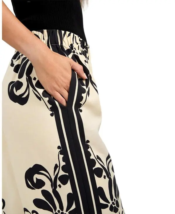 Trina Turk Cropped Wide-leg Pants With Printed Detail