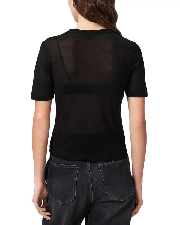 ALLSAINTS Athea Sheer Short Sleeve T-shirt - Black