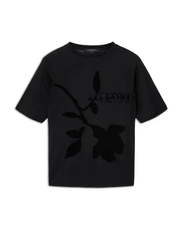 ALLSAINTS Athea Sheer Short Sleeve T-shirt - Black