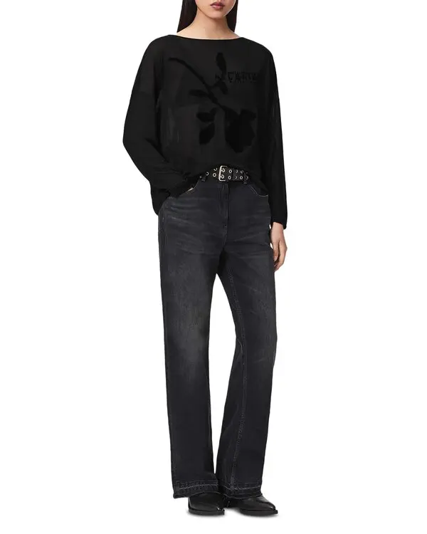 ALLSAINTS Athea Rita Flocked Top