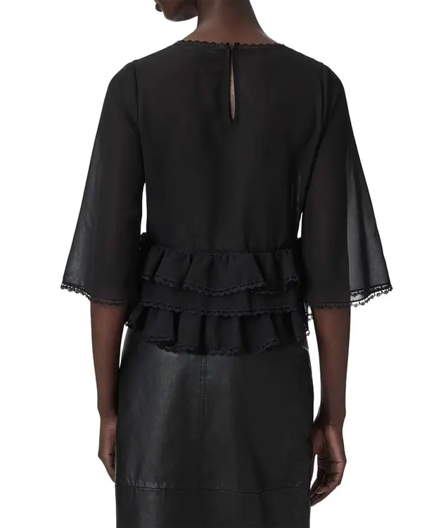 ALLSAINTS V-neck Ruffle Top