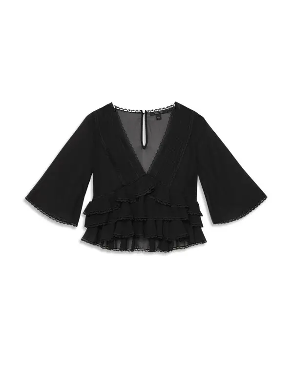 ALLSAINTS V-neck Ruffle Top