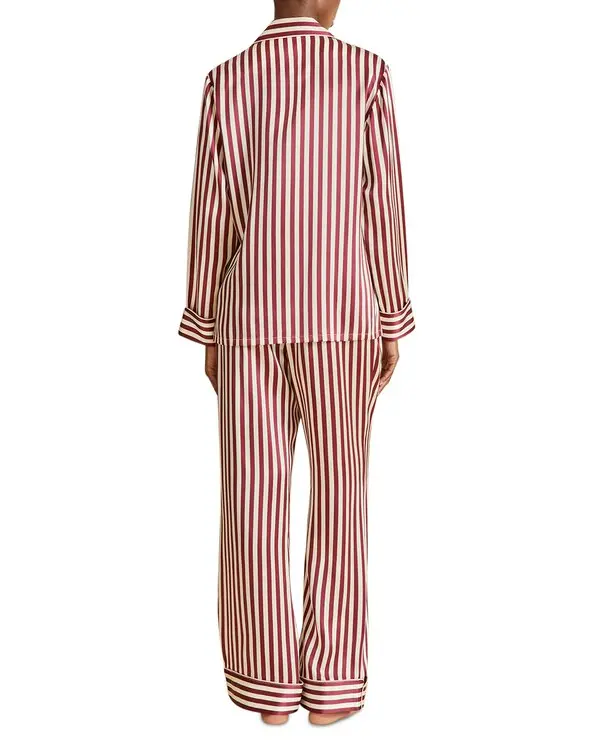 Olivia Von Halle Lila Silk Woven Long Sleeve Pajama Set