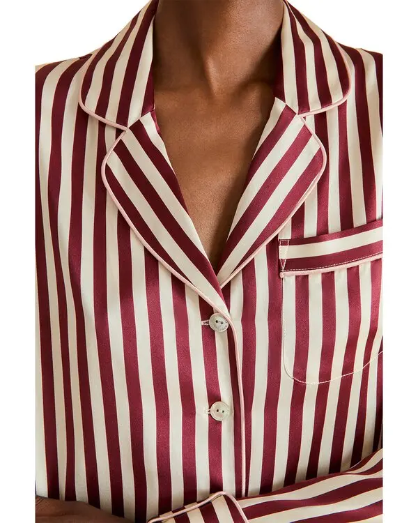 Olivia Von Halle Lila Silk Woven Long Sleeve Pajama Set
