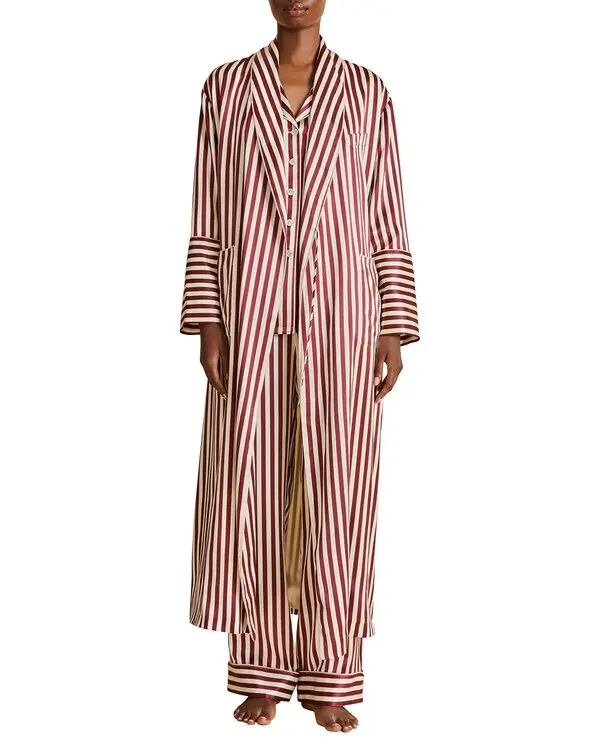 Olivia Von Halle Lila Silk Woven Long Sleeve Pajama Set
