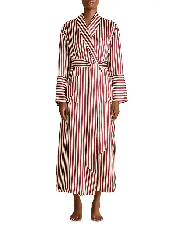 Olivia Von Halle Woven Silk Waist Tie Robe - Soren