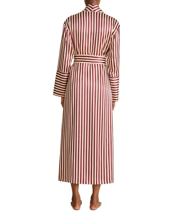 Olivia Von Halle Woven Silk Waist Tie Robe - Soren