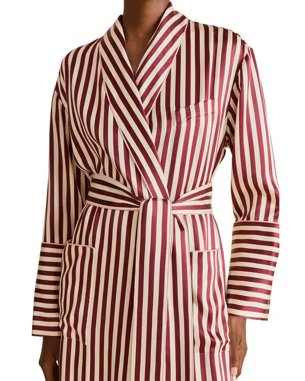 Olivia Von Halle Woven Silk Waist Tie Robe - Soren