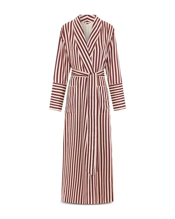 Olivia Von Halle Woven Silk Waist Tie Robe - Soren