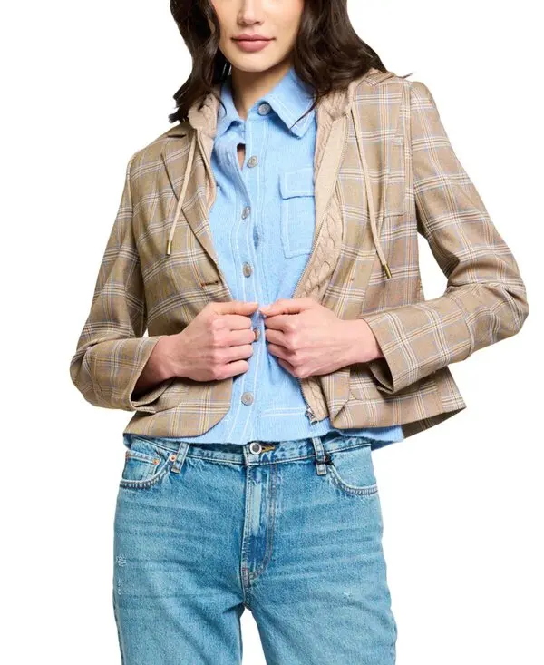 Central Park West Sienna Plaid Dickey Blazer