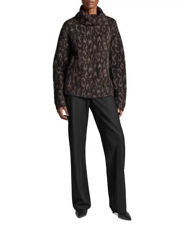 Vince Oversized Jacquard Turtleneck Sweater