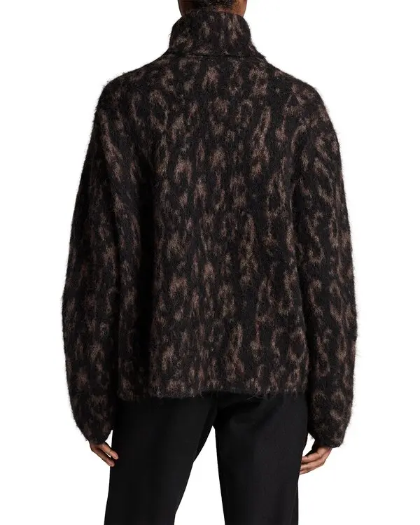 Vince Oversized Jacquard Turtleneck Sweater