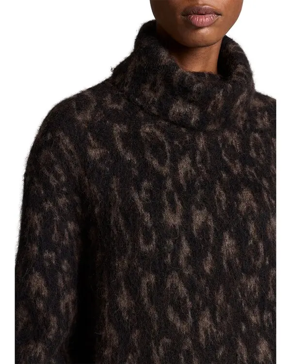 Vince Oversized Jacquard Turtleneck Sweater