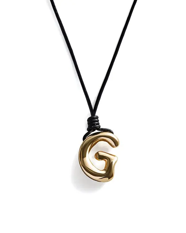 Baublebar Initial Pendant Necklace - Black G