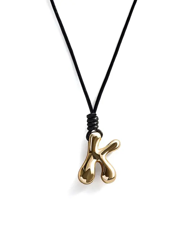 Baublebar Initial Adjustable Cord Pendant Necklace, 32 - Black K
