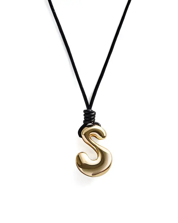 Baublebar Initial Adjustable Cord Pendant Necklace, 32 - Black S