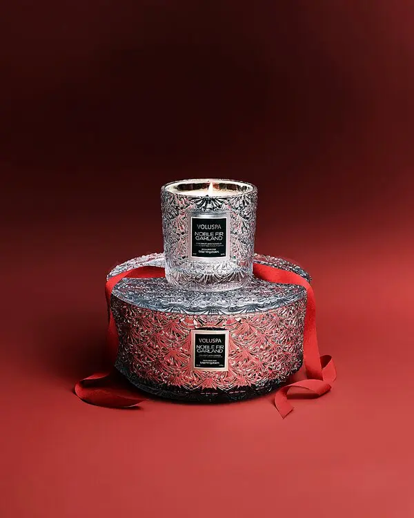 Voluspa Noble Fir Garland Centerpiece Candle 65 Oz - Silver