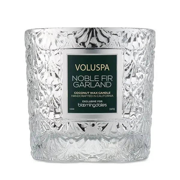 Voluspa Noble Fir Garland Luxe Classic Candle 12 Oz - Silver