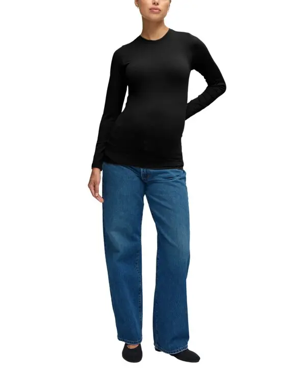 INGRID & ISABEL Seamless Maternity Rib Long Sleeve Crew Tee 2 Pack