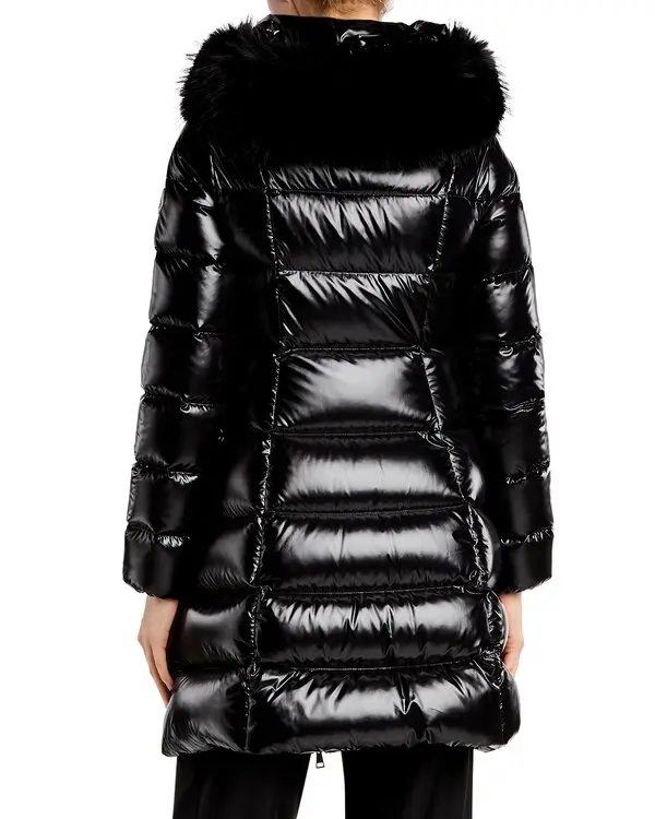 Moncler Hooded Down Jacket With Fur Trim