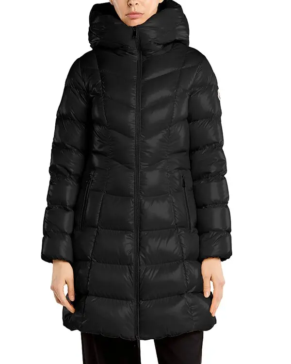 Moncler Marusse Hooded Mid Length Down Jacket - Black
