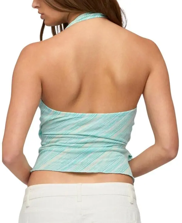 EDIKTED Striped Wrap Halter Top