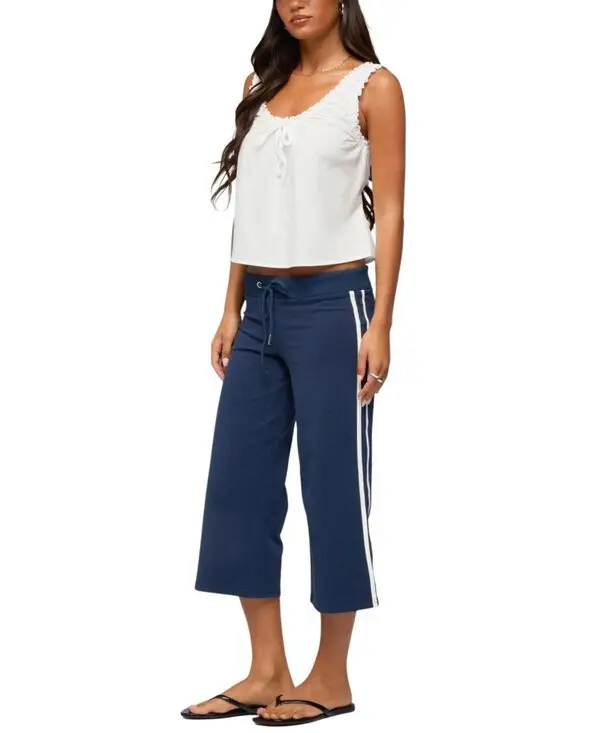 EDIKTED Edyth Tie Front Cotton Tank Top