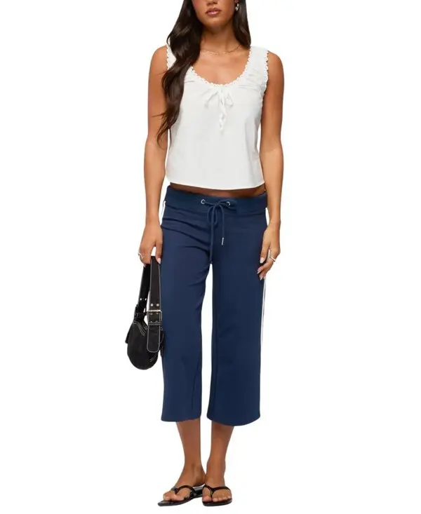 EDIKTED Edyth Tie Front Cotton Tank Top