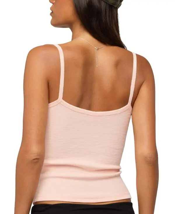 EDIKTED Channa Henley Tank Top