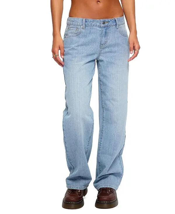 EDIKTED Cresida Low Rise Straight Leg Jeans