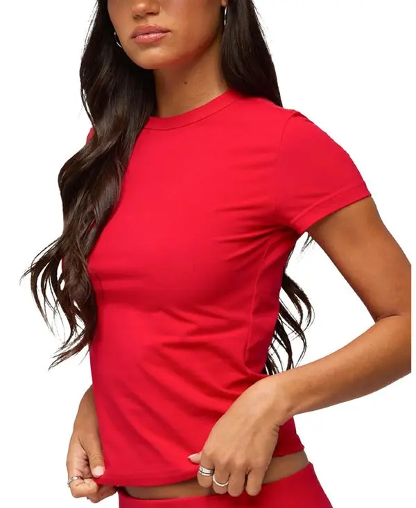 EDIKTED Briony Fitted T-shirt - Red