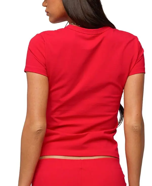 EDIKTED Briony Fitted T-shirt - Red