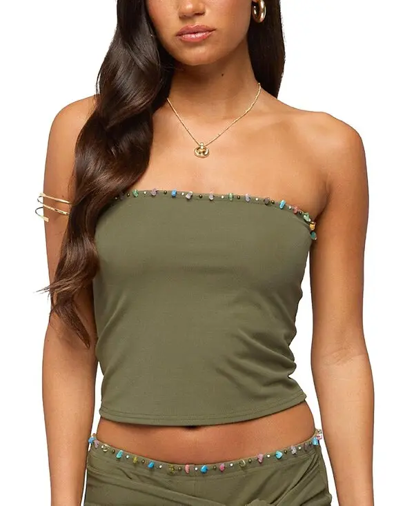 EDIKTED Monroah Bead Strapless Top