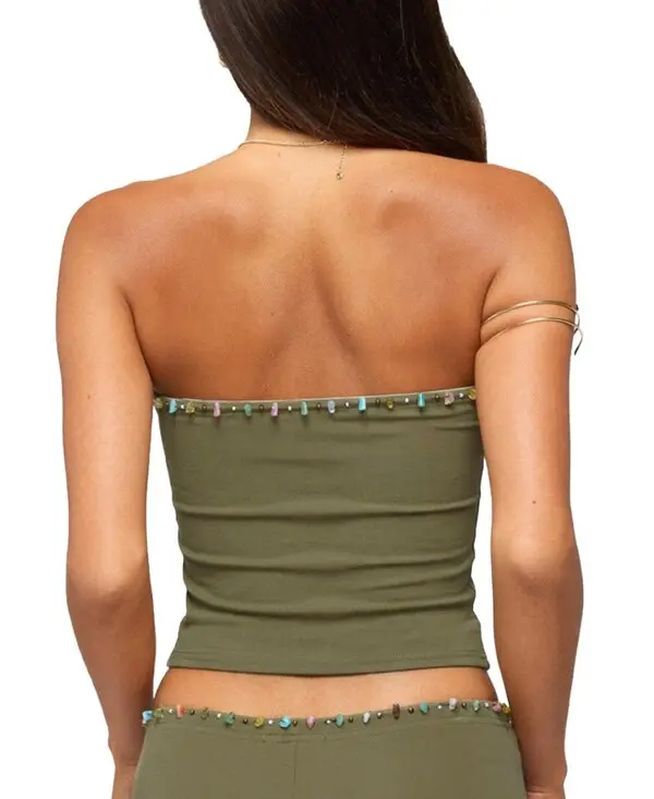 EDIKTED Monroah Bead Strapless Top