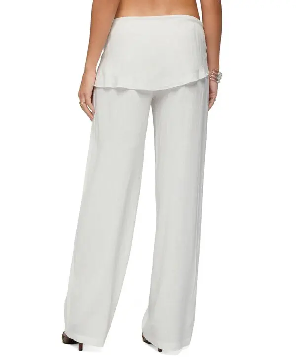 EDIKTED Suki Sarong Belt Linen Look Pants