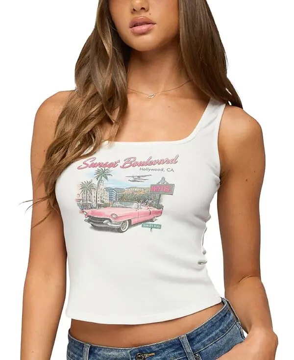 EDIKTED Sunset Boulevard Graphic Tank