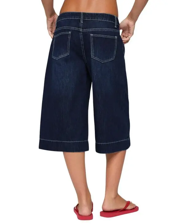 EDIKTED Low Rise Denim Bermuda Shorts