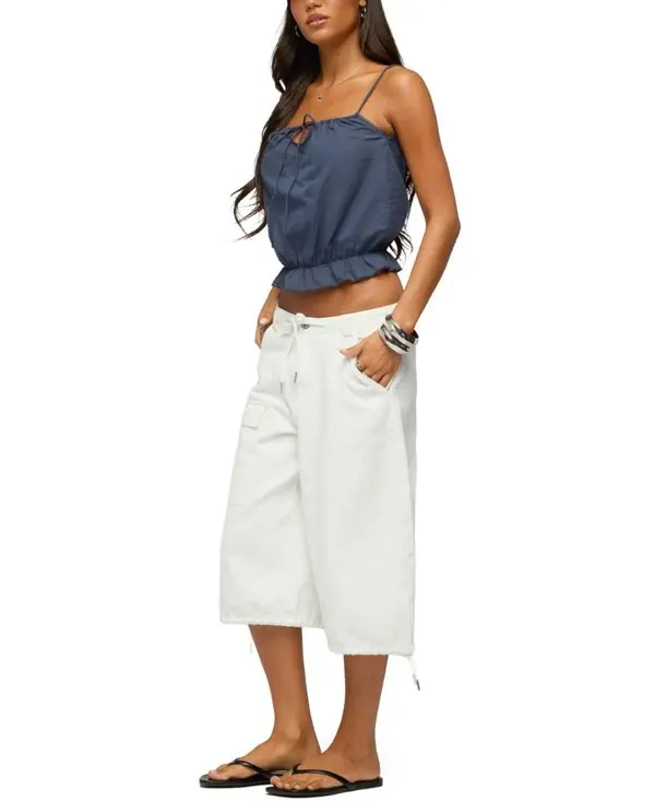 EDIKTED Tohar Keyhole Tie Front Top