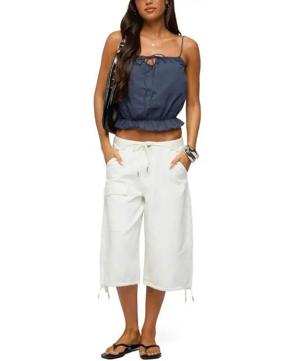 EDIKTED Tohar Keyhole Tie Front Top