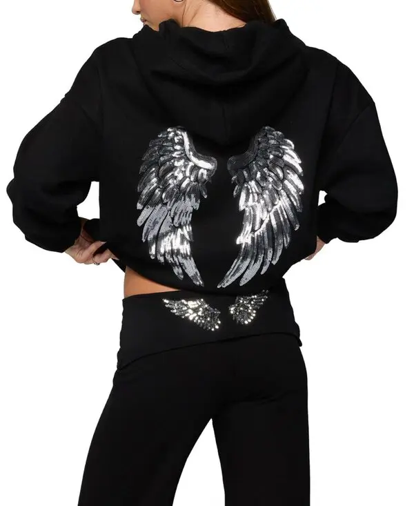 EDIKTED Angel Energy Sequin Hoodie