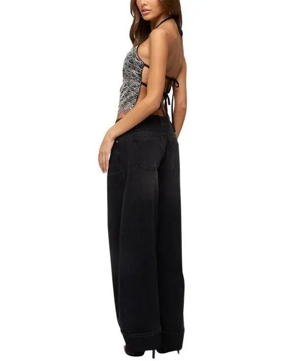EDIKTED Naira Beaded Halter Top