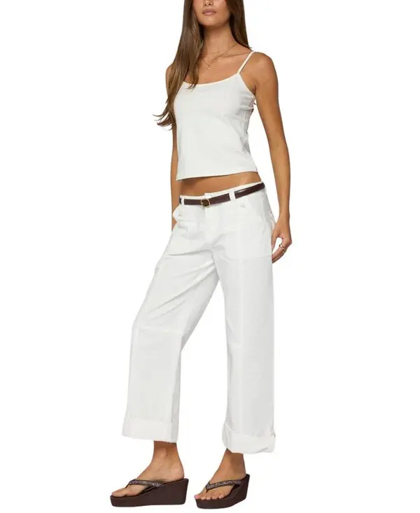 EDIKTED Sheer Cotton Pants