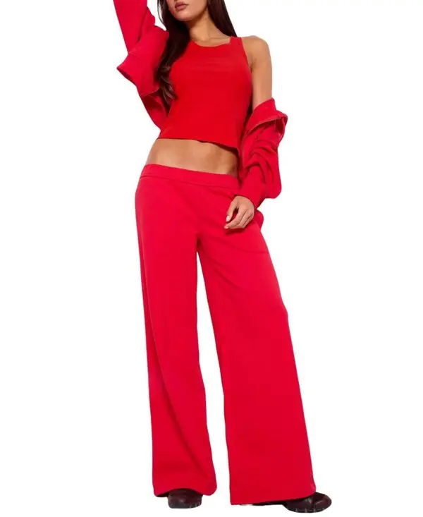 EDIKTED Francie Ribbed Tank Top - Red