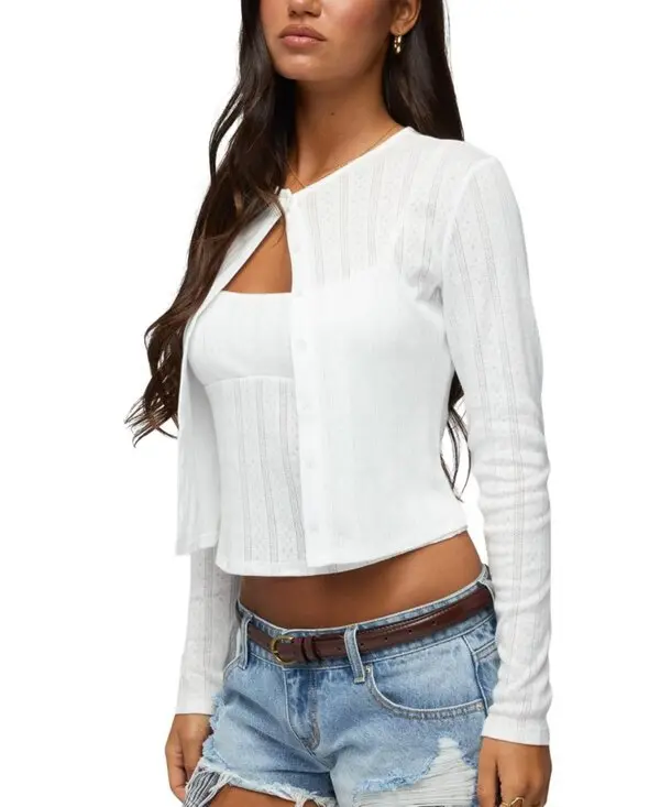 EDIKTED Adie Pointelle Cardigan