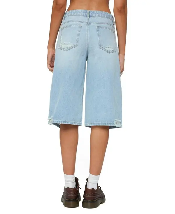 EDIKTED Distressed Low Rise Bermuda Shorts