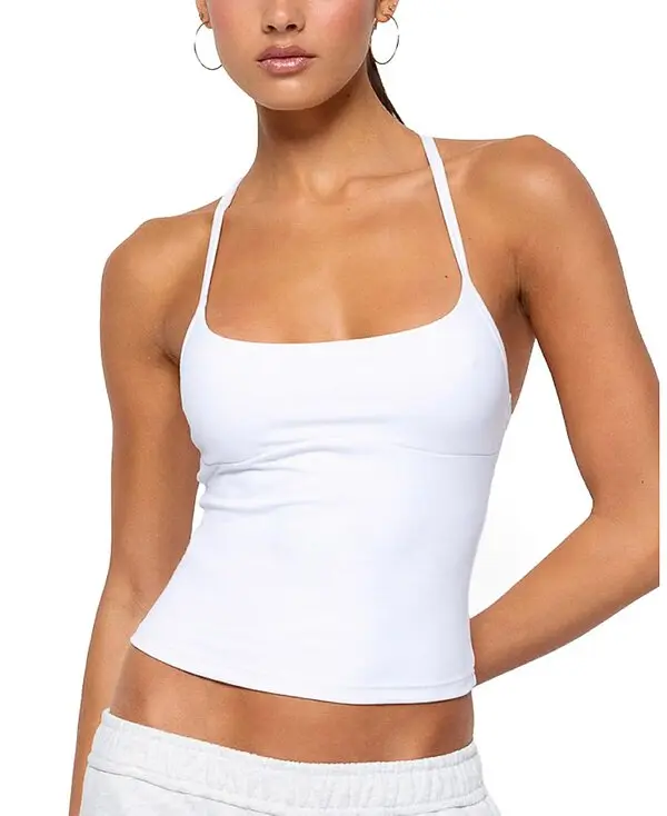 EDIKTED Dafni Scoop Neck Tank Top - White