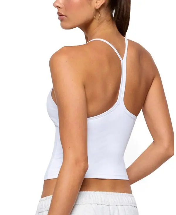 EDIKTED Dafni Scoop Neck Tank Top - White