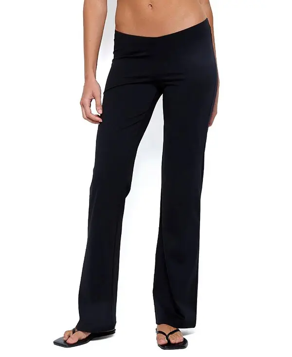 EDIKTED Anika Scooped Straight Leg Pants - Black