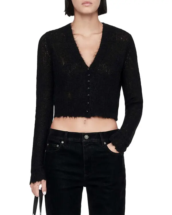 ALLSAINTS Mabel V-neck Cropped Cardigan - Black